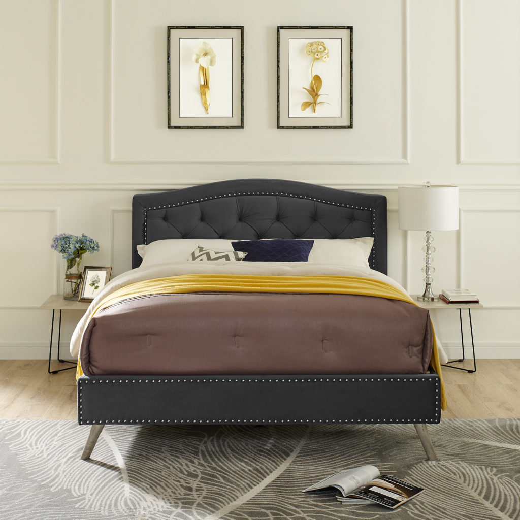 FULL AUSTIN UPHOLSTERED PLATFORM BED, MIDNIGHT - Imperial Mattress ...